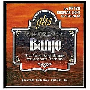 GHS PF170 - 5 String Banjo Strings, Regular Light, | Reverb