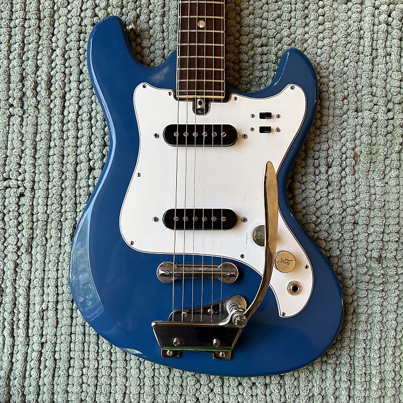 1960s Tele Star Two Pickup Short Scale Blue Electric Guitar | Reverb
