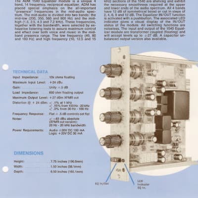 Rack of 4 ADM 1540 Eq (UTC inductors, Broadcast Equalizer) | Reverb