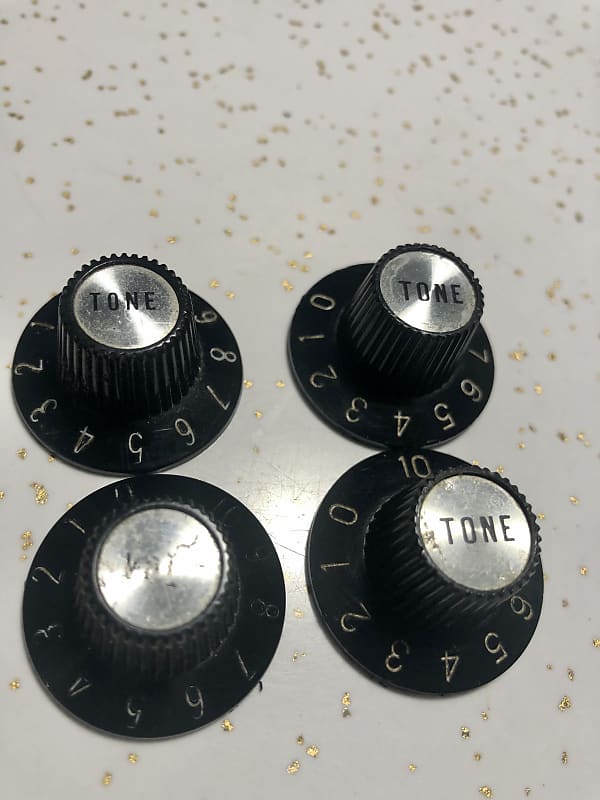Vintage Gibson Witch Hat Knobs 3 Tone 1 Vol | Reverb