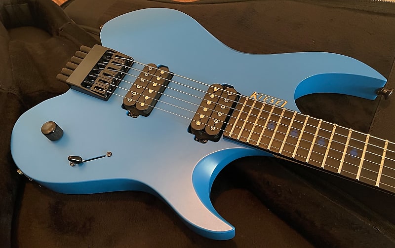 Kiesel Vader V6 2015 Satin Grabber Blue Chambered Maple Top | Reverb