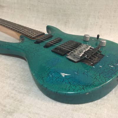 Washburn KC-40V 1990 Electric Guitar Blue Woodstone Floyd | Reverb
