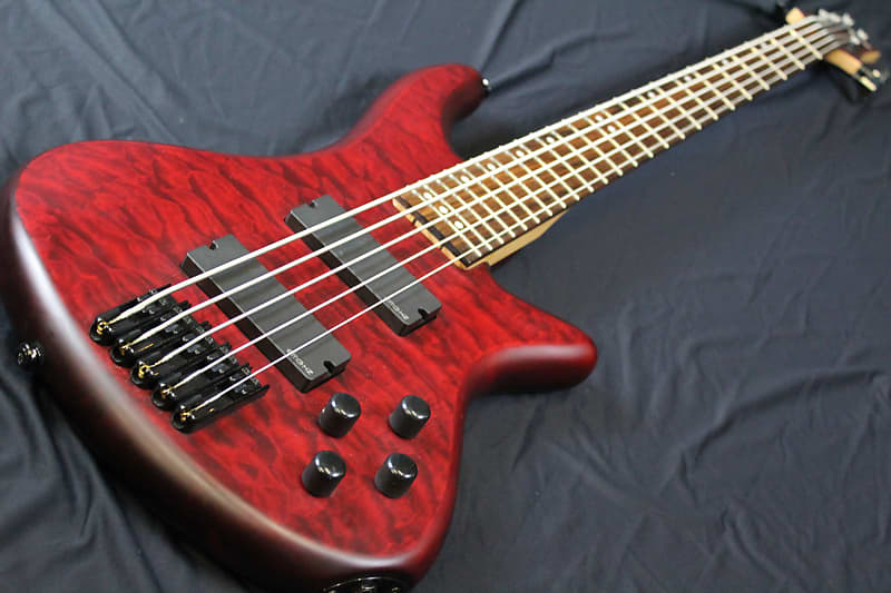 Schecter Stiletto Custom 5 String Bass Vampyre Red | Reverb