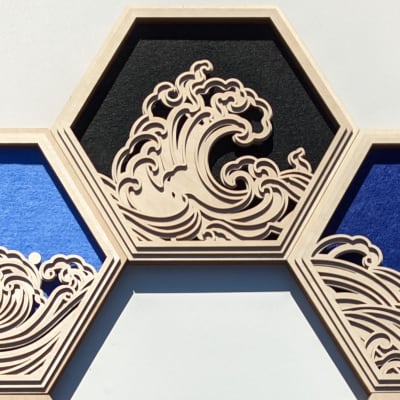 Acoust-Hex - Wood Hexagon Sound Diffuser Acoustic Wall Panel | Reverb