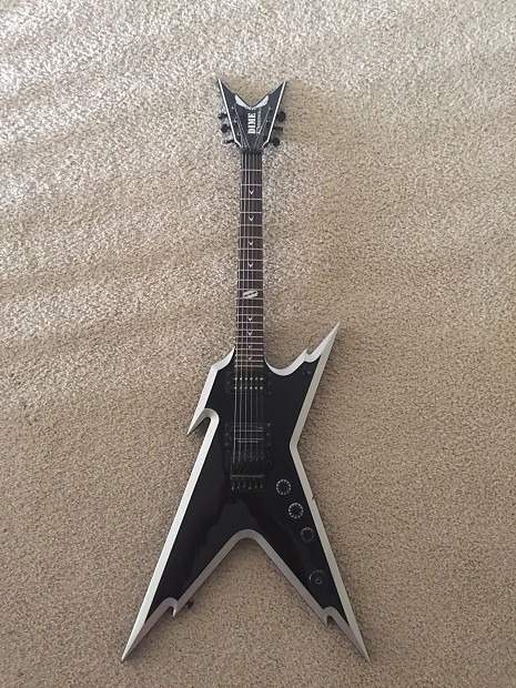 Dean Razorback Gloss black with silver bevels | Reverb