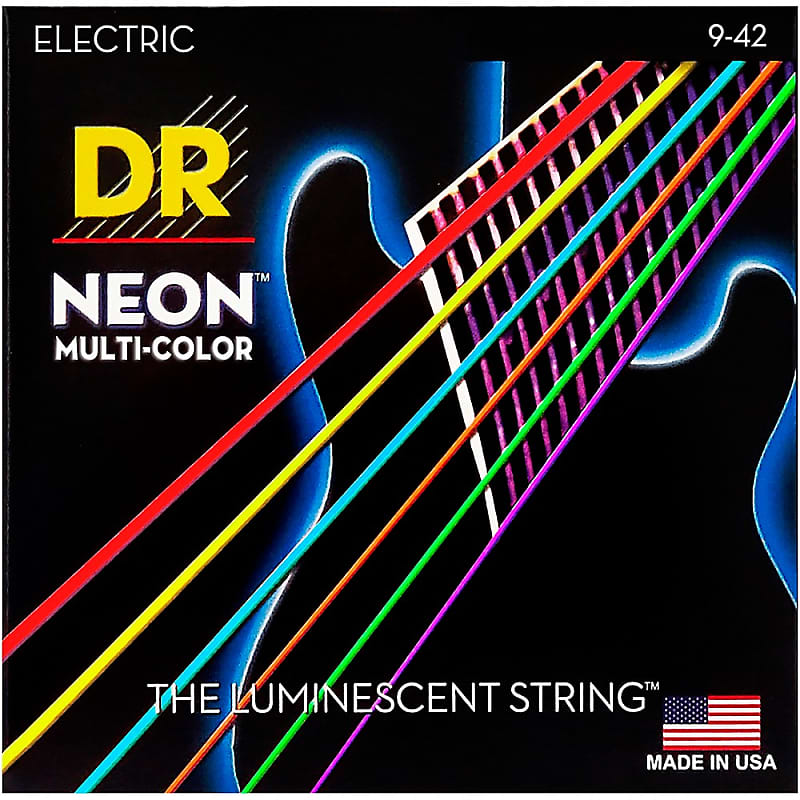 DR Strings Hi-Def NEON Multi-Color Coated Lite Electric | Reverb