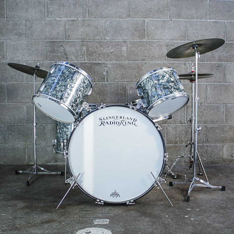 Slingerland 1948 Radio King Drum Kit in Black Diamond Pearl | Reverb