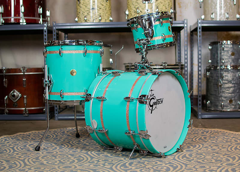 Gretsch USA Custom" Seafoam Green" Bop Drum Kit | Reverb