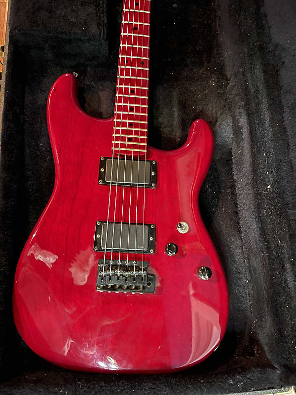 Rare 1983 ESP Mirage Custom Shop Super Strat Transparent Red | Reverb