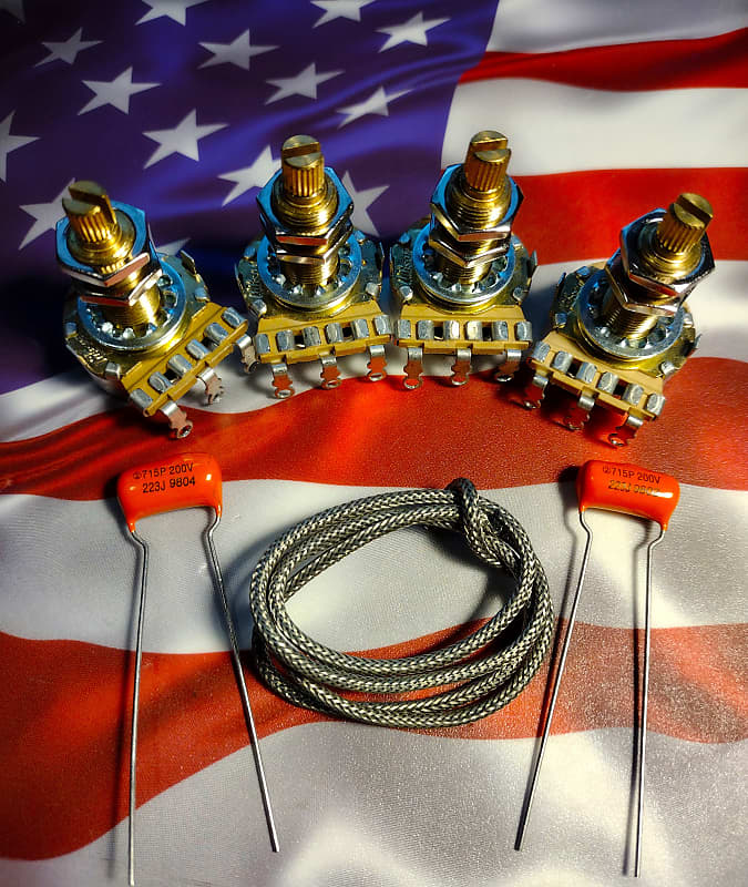 CGE GIBSON POTENTIOMETER KIT ORANGE CAP GAVITT WIRE kit! | Reverb