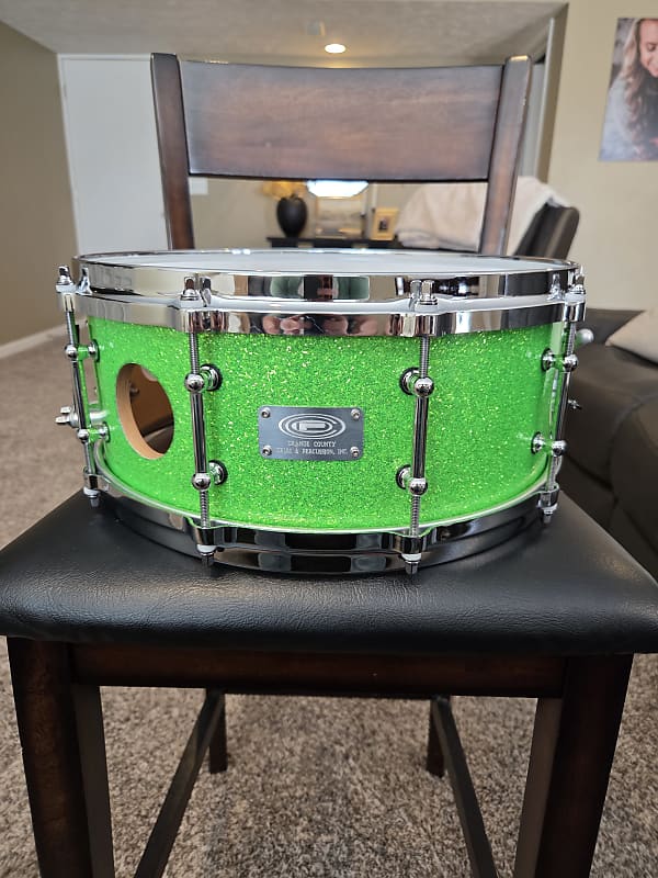 OCDP Orange County Snare Drum 6 X 14 Lime Green Vented 15 ply | Reverb