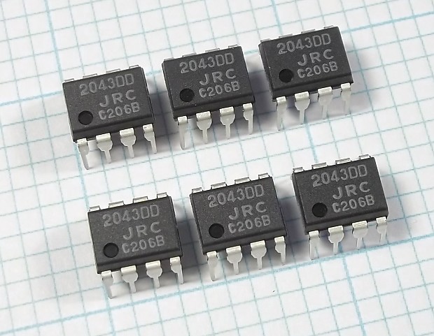 JRC NJM2043DD Dual Low Noise Audio Op Amp, DIP, Qty 6 | Reverb