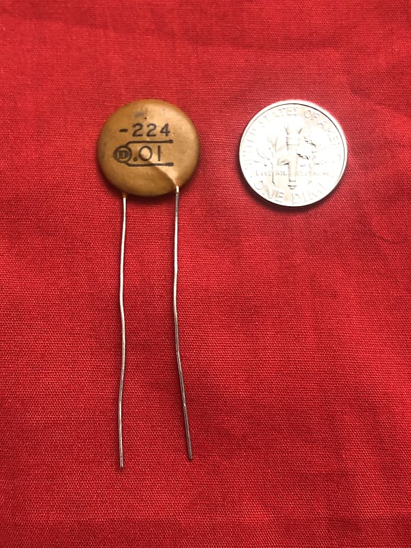 Circle D .01 uF -224 Capacitor Ceramic Disc woman Tone meas. | Reverb