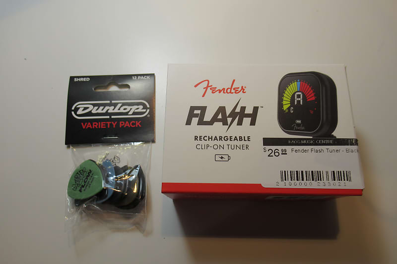 Fender Flash Tuner Rechargeable Clip-On Guitar Tuner + Dunlop | Reverb