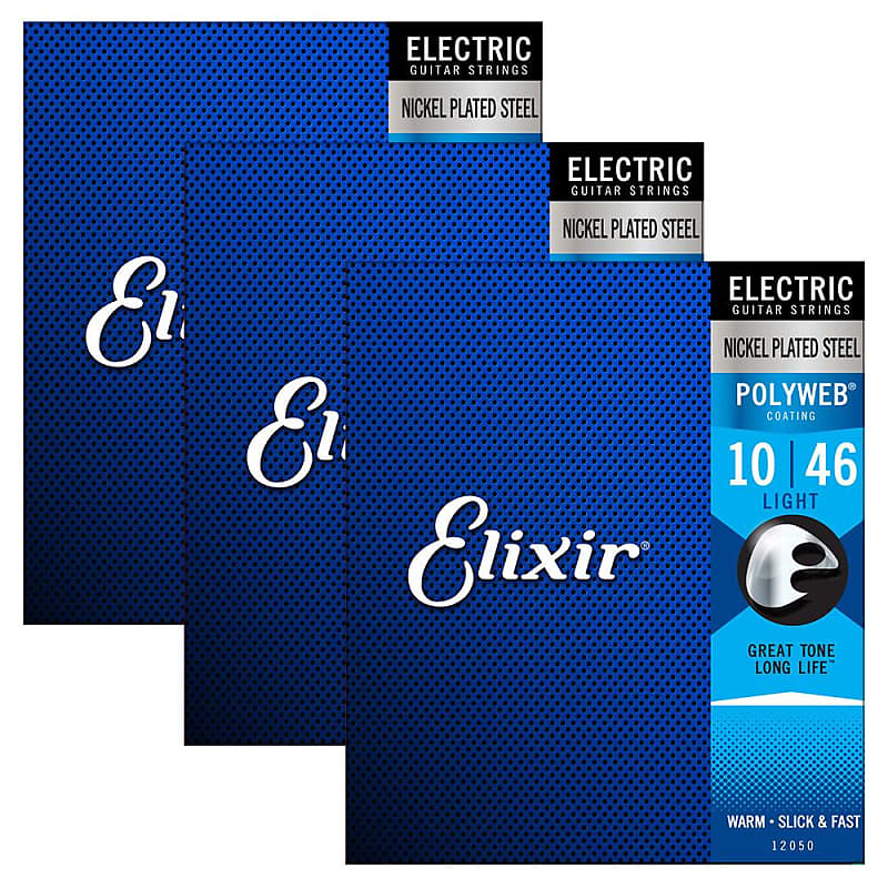 3 Pack! Elixir Light 10-46 Electric Nickel Plated Strings | Reverb