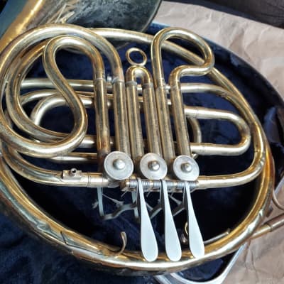 C.G. Conn Single French Horn, USA, with case/mouthpiece, Good | Reverb