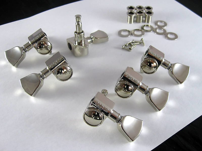 Grover Rotomatic 102NK Tuning Keys 3X3 Metal Keystone Nickel | Reverb