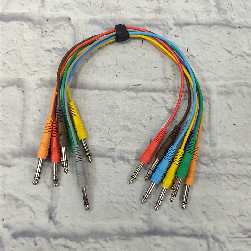 8 1/4" TRS to 1/4" TRS Multi Colored 12" / 1 foot Cables | Reverb