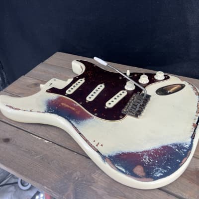 Real Life Relics Strat Body Loaded - Vintage White Over | Reverb