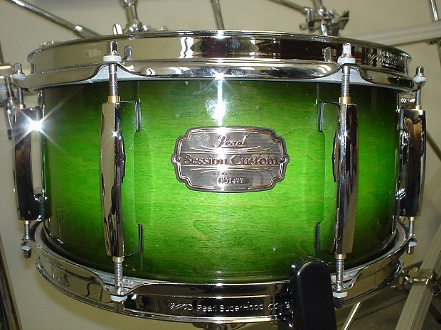 Pearl SMX-1455 Session Custom Maple Snare Green Burst | Reverb Canada