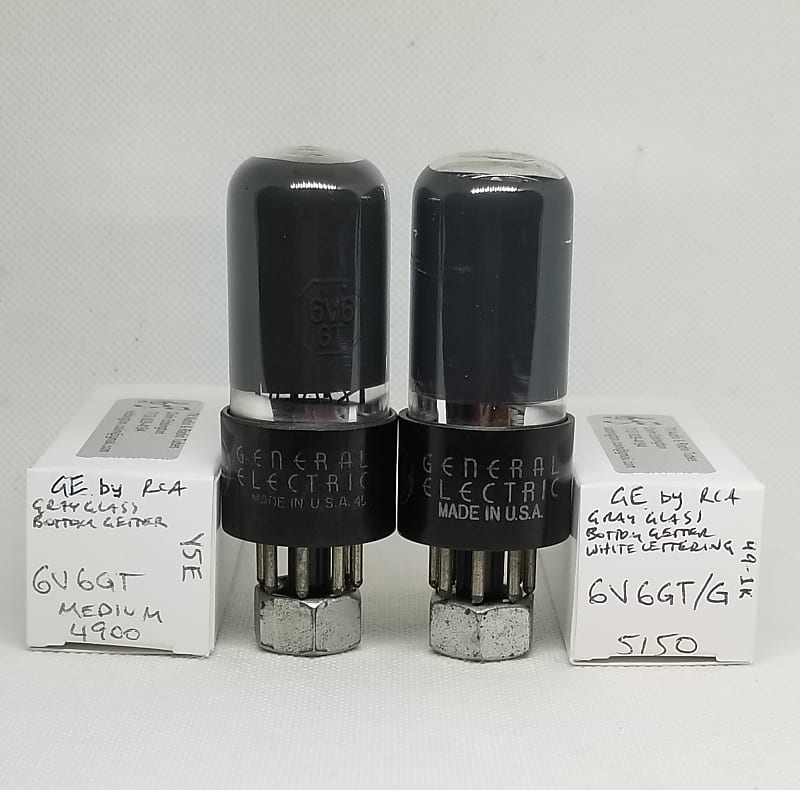 RCA branded GE 6V6GT Gray Glass Matched Pair (4.3%) NOS 6V6 | Reverb