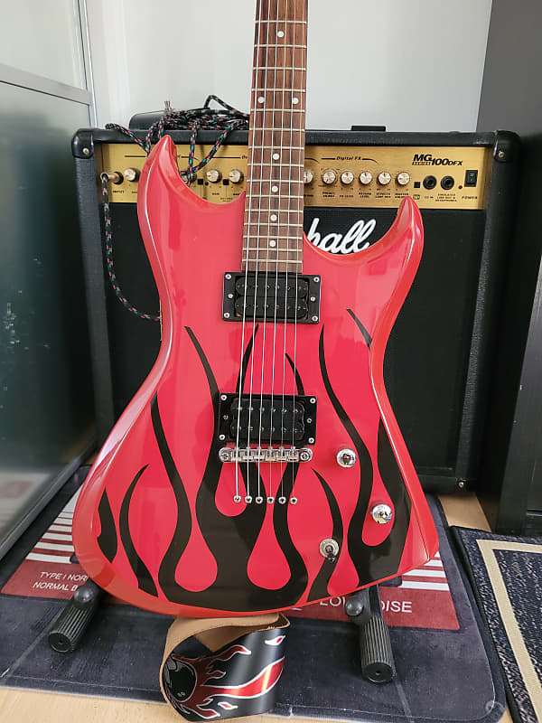 Washburn WDD10 Dan Donegan Signature - Red flames | Reverb