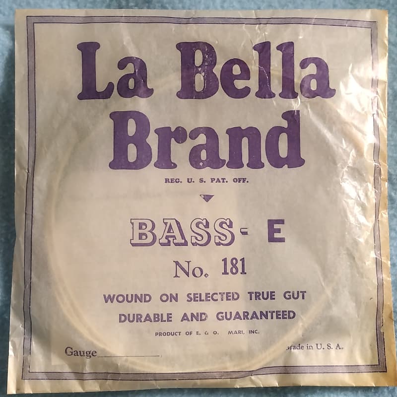 NOS Labella Silver Wrapped Gut Upright Bass E String | Reverb