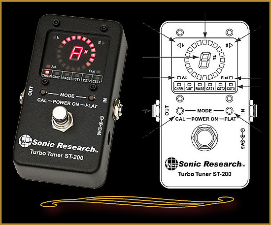 Sonic Research ST-200 Pedal Strobe Tuner Black | Reverb