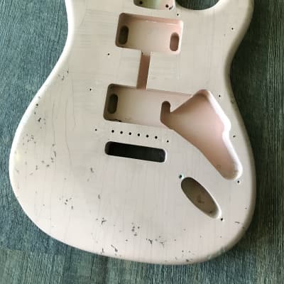 MJT VTS Strat Stratocaster Body HH Shell Pink Relic Aged | Reverb