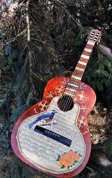 Unique antique-style classical vintage Custom guitar 1960 | Reverb