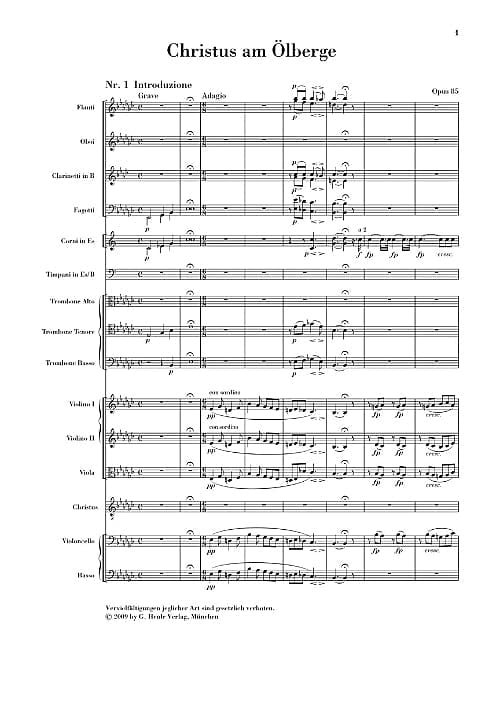 Christus Am Olberge Op 85 Study Score | Reverb