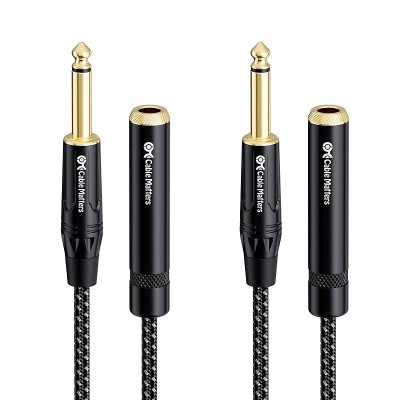 2-Pack 1/4 Inch Ts Extension Cable In Black - 10 Feet / 3 | Reverb