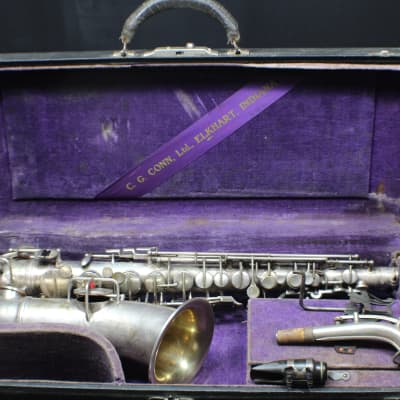 A Vintage 1920's C. G. Conn Silver Plated Alto Saxophone in | Reverb