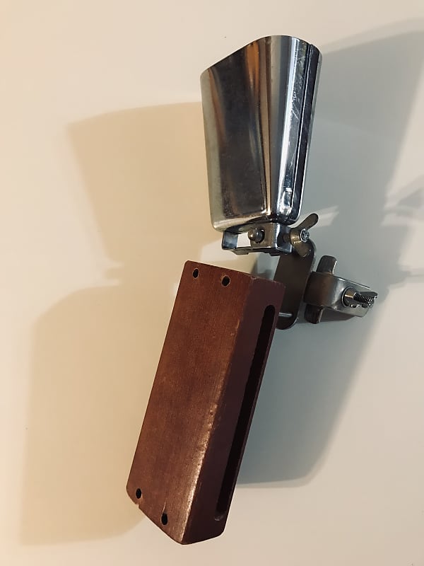 Vintage Made in Japan Woodblock & Cowbell attachment for Bass | Reverb