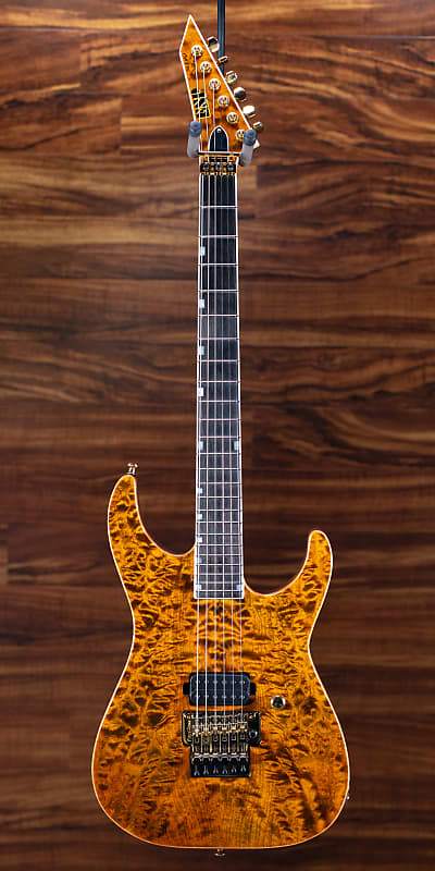 ESP USA M-I FR NTB Tiger Eye Quilt Top, Flame Maple Neck, | Reverb