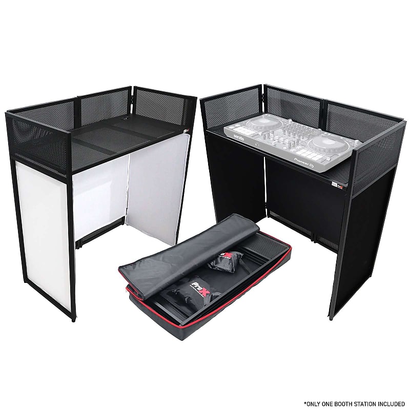 ProX XF-VISTA BL Black Portable DJ Booth Facade Table Station | Reverb