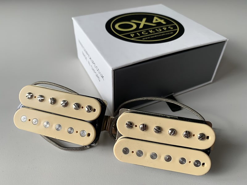 OX4 Pickups Low Wind A4 Magnet Humbuckers PAF 2020 - Bone | Reverb UK