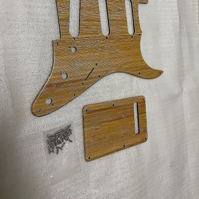 Bamboo Wood Strat Stratocaster Style Guitar Pickguard with | Reverb