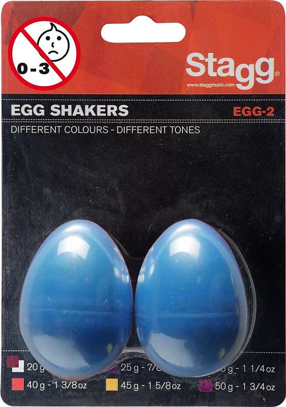 Stagg Pair of plastic Egg Shakers-Blue | Reverb