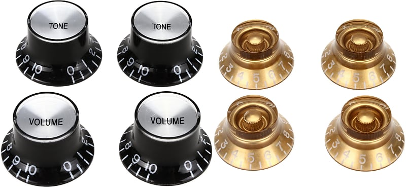 Gibson Accessories Top Hat Knobs with Inserts 4-pack - Black | Reverb