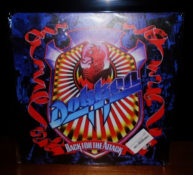 dokken back for the attack sealed new tin lp size sign - | Reverb