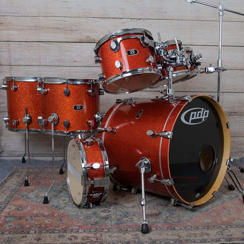 PDP X7 7pc Drum Kit - Orange Sparkle | Reverb