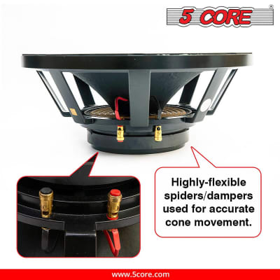 5Core 15 Inch Subwoofer Speaker 8 Ohm Replacement DJ Bass Sub | Reverb