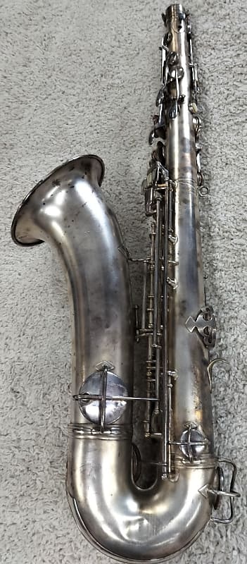 1928 Vintage C. G. Conn Silverplated Tenor Saxophone with | Reverb