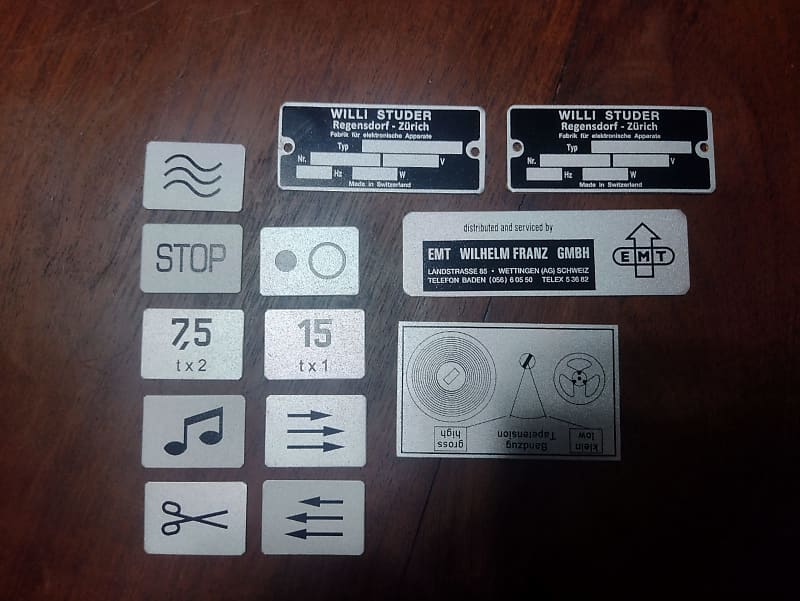 Studer C37 metal labels and plastic logo | Reverb
