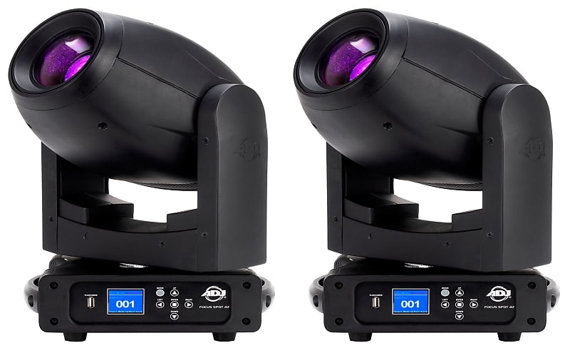 (2) American DJ ADJ FOCUS SPOT 4Z 200W Cool White DMX Moving | Reverb