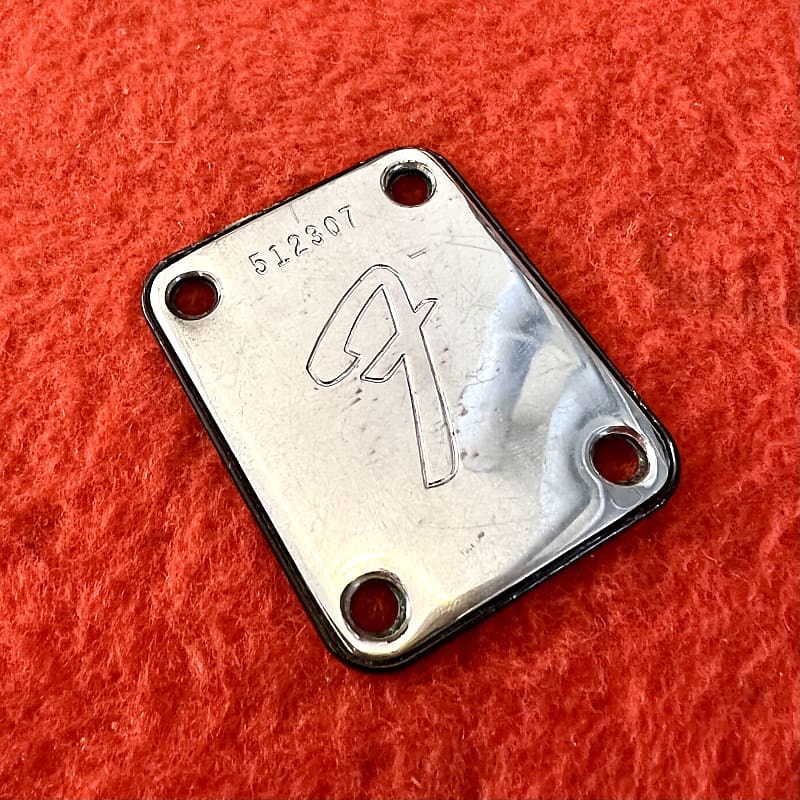 Fender Telecaster neck plate 1973 - Chrome precision Jazz | Reverb