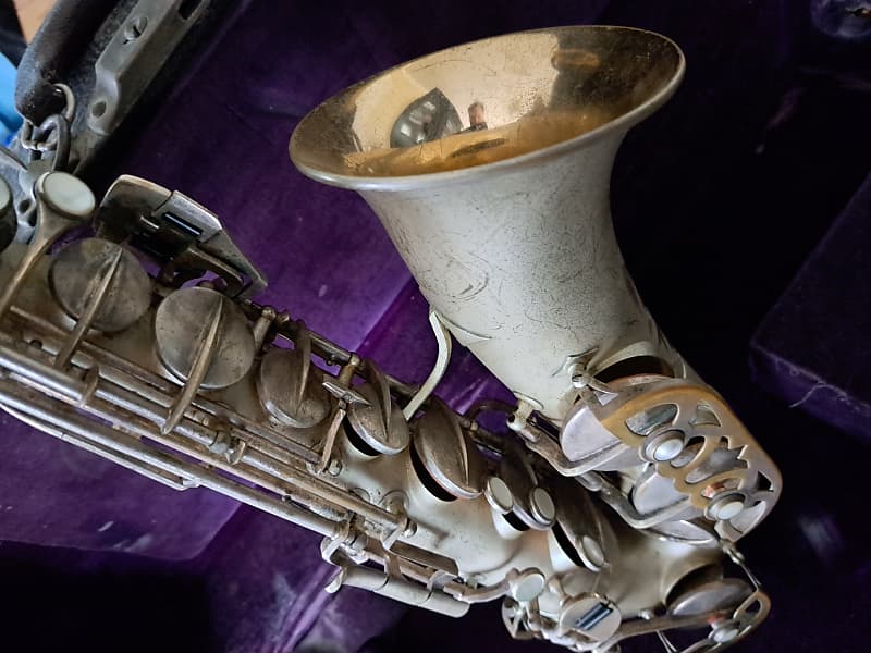 Evette Schaefer Alto Sax 1904 - Silver with Gold bell | Reverb