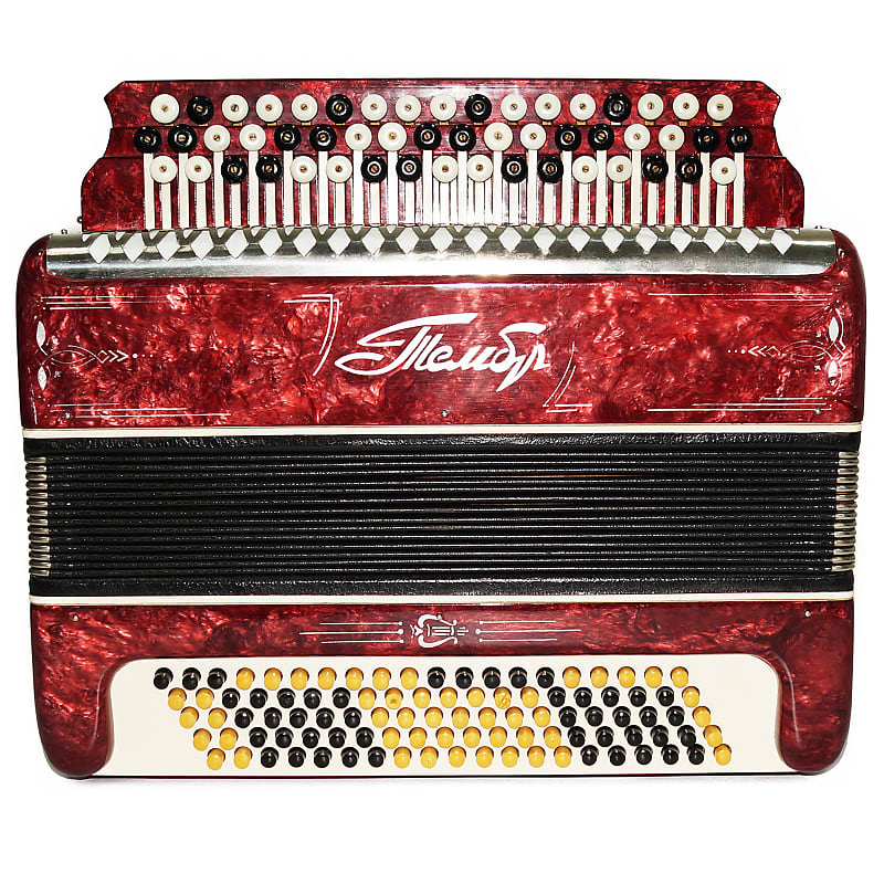 Original 3 Row Russian Bayan Tembr Chromatic Button Accordion Reverb