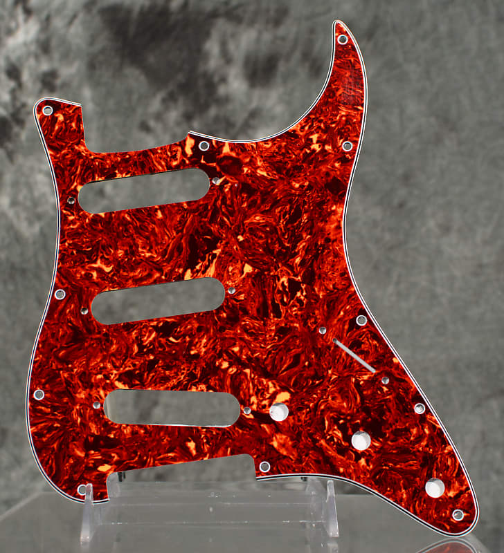 Stratocaster Shape Pickguard for SSS Routes Red Tortoise | Reverb